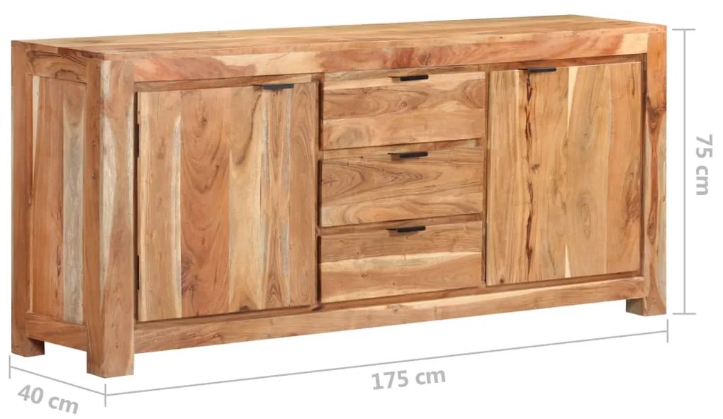 Příborník 175 x 40 x 75 cm masivní akáciové dřevo - Default Title