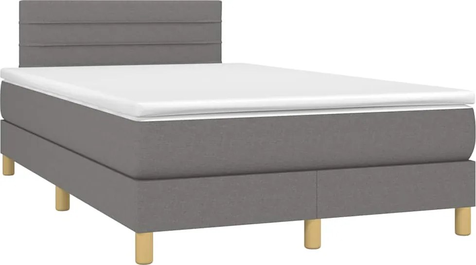 Box spring postel s matrací a LED tmavě šedá 120x190 cm textil 3270096