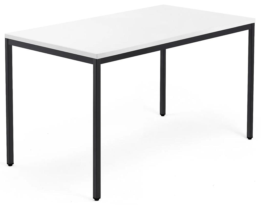 AJ Produkty Psací stůl MODULUS, 4 nohy, 1400x800 mm, černý rám, bílá
