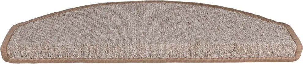Schodové rohože 10 ks 65 x 24 x 4 cm světle hnědé, půlkulaté, velké 149755