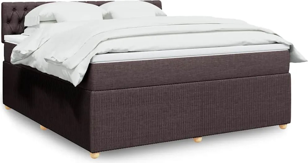 Box spring postel s matrací tmavě hnědá 180x200 cm textil 3289845