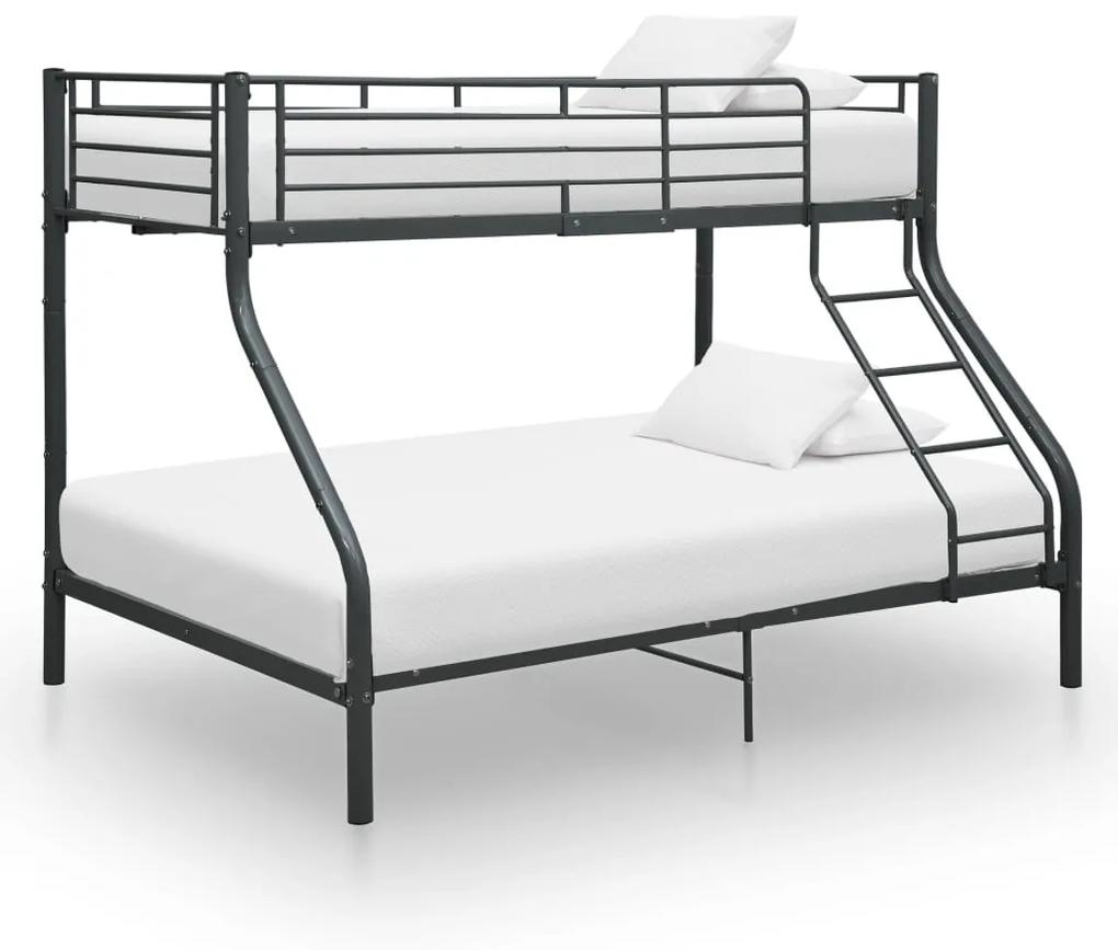 Rám poschoďové postele černý kov 140 x 200 / 90 x 200 cm,  287905