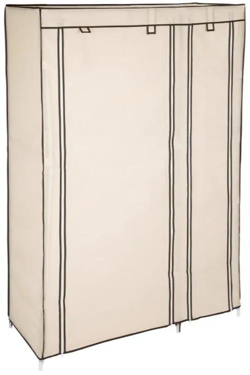 Tectake Látková skříň s 6-ti přihrádkami 107x175x45cm béžová