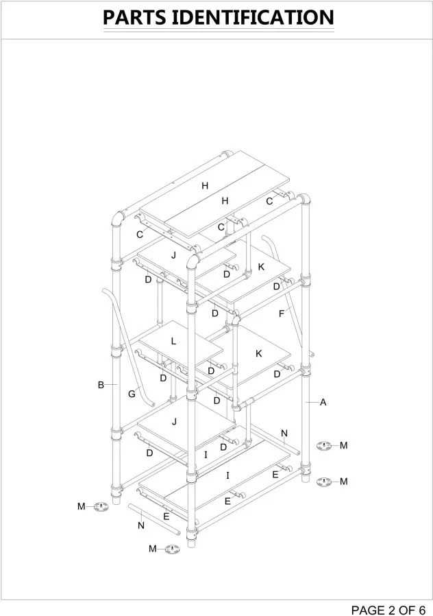 Regál Mauro Ferretti Maniva 6 polic, MDF/kov