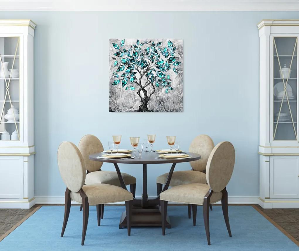 Obraz strom v mozaice Blue Velikost (šířka x výška): 60x60 cm