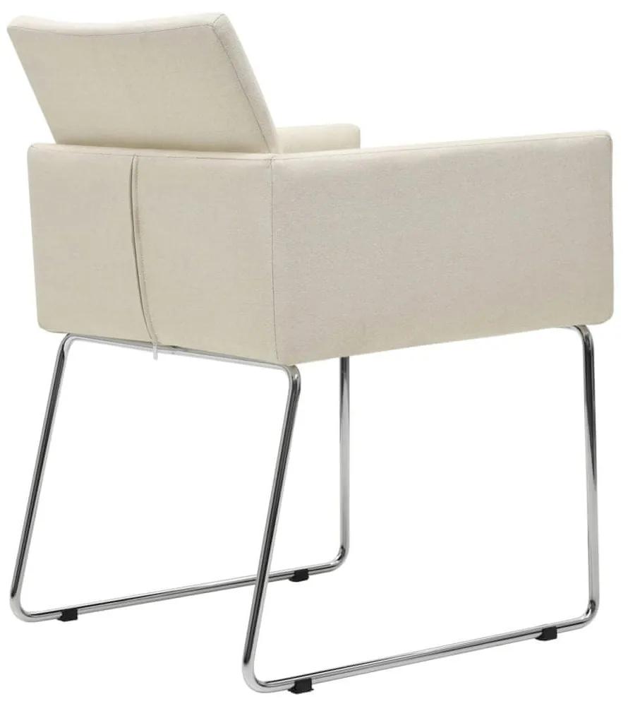 Petromila Jídelní židle 2 ks bílé se vzhledem lnu textil