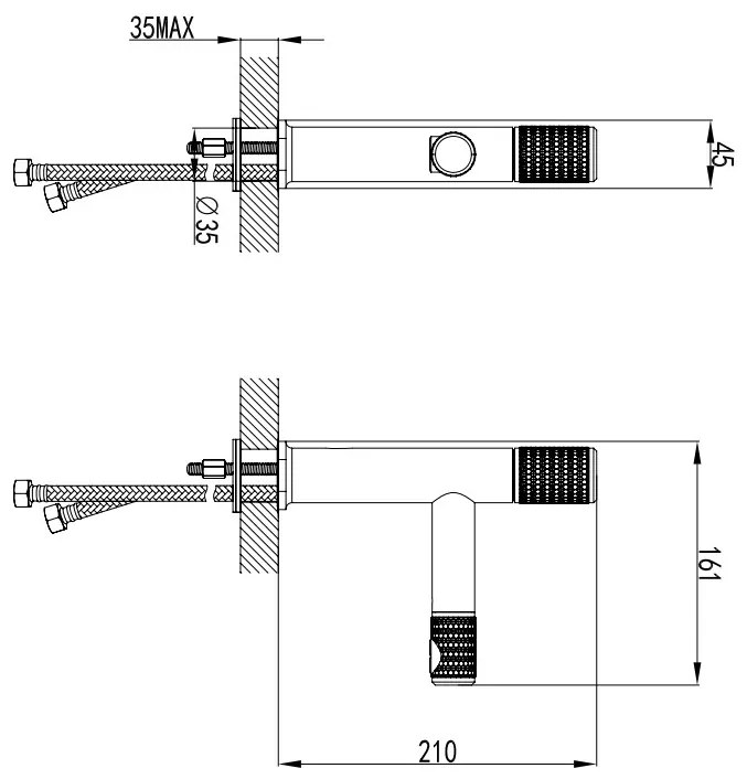 F-Design Ardesia, umyvadlová baterie, černá matná-růžové zlato, FD1-ARD-2-25
