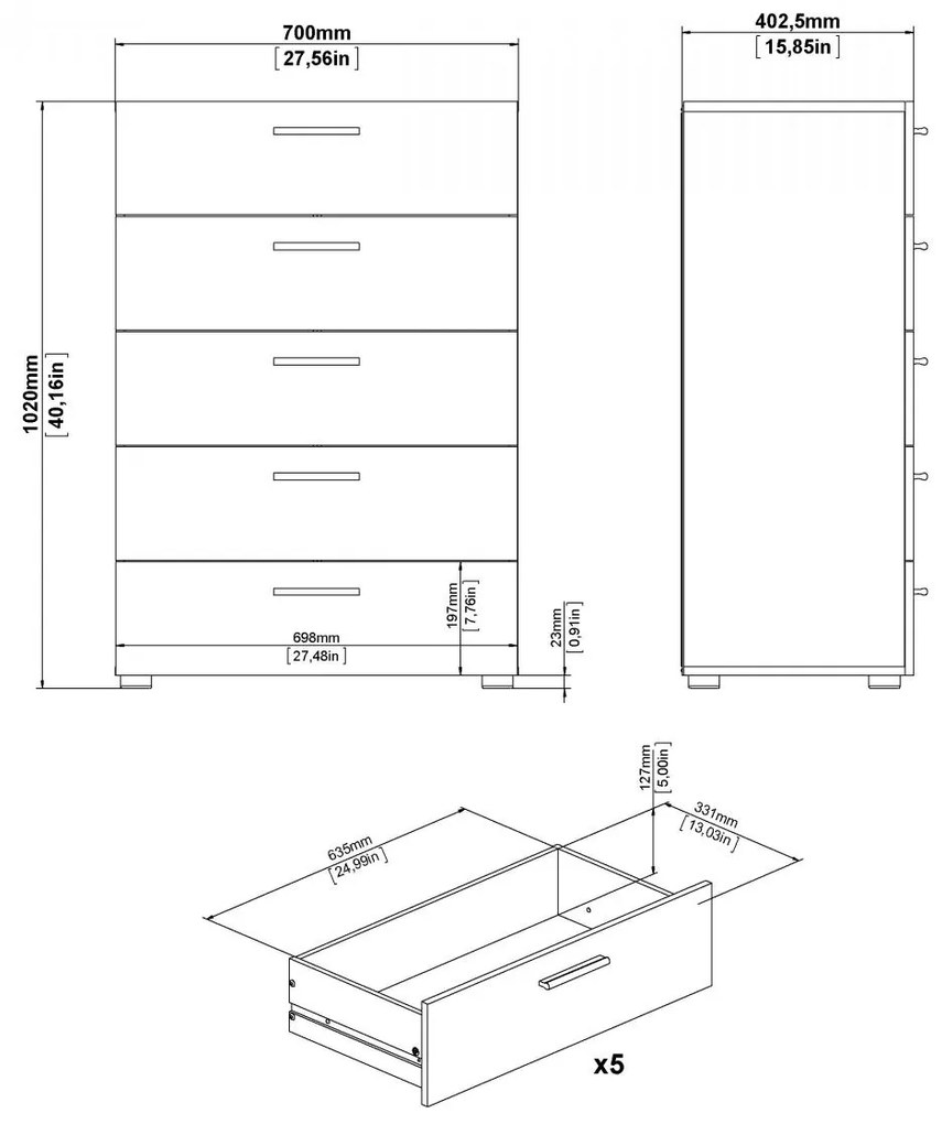 Tvilum Komoda Pedro 508 dub sonoma/bílý lesk