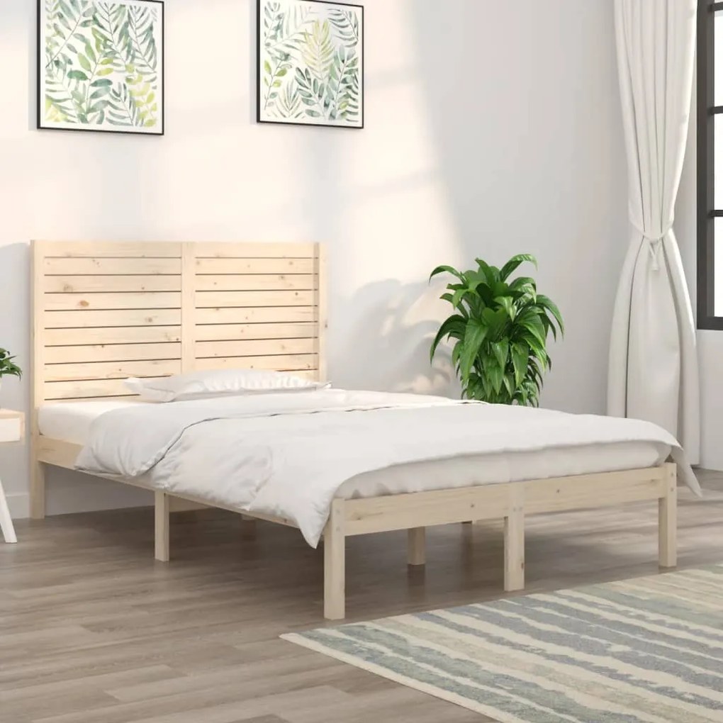 Rám postele bílý masivní dřevo 75 x 190 cm malé jednolůžko