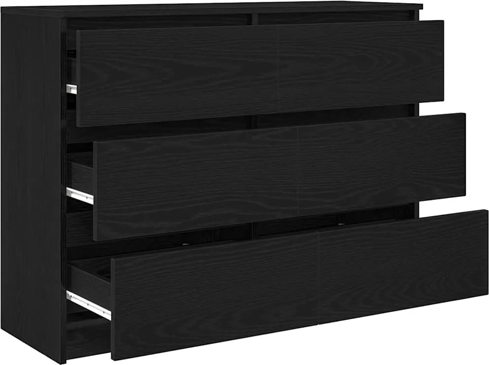 Příborník Černý dub 100x35x76 cm Dřevěná konstrukce 3328499