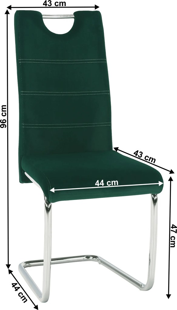 Jídelní židle, smaragdová Velvet látka, ABIRA NEW