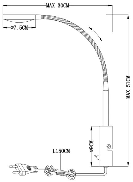 Globo 24103W - LED nástěnné svítidlo PEGASI LED/6W/230V
