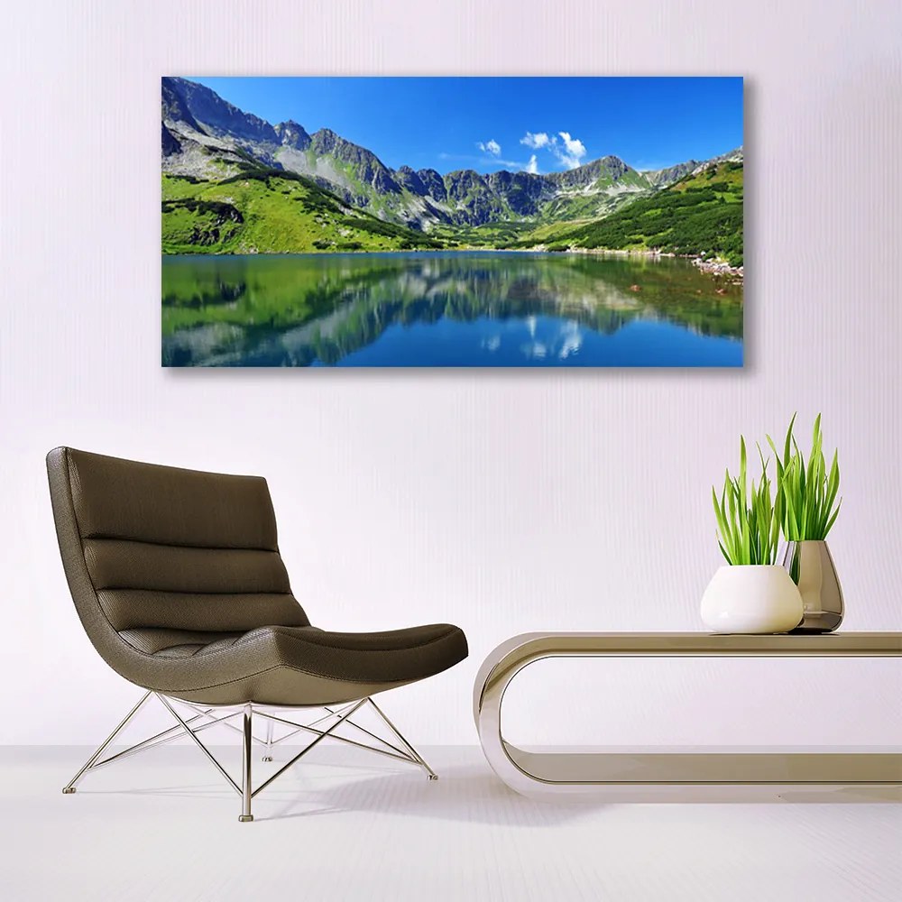 akrylový obraz Hora Jezero Krajina 120x60 cm