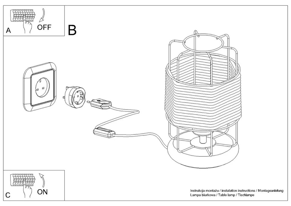 Sollux Lighting Stolní lampa GIZUR