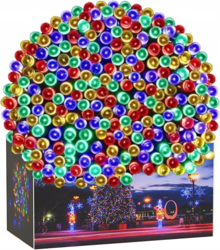 Vánoční osvětlení na stromeček Led 200 multicolor, zelený kabel 13 m Led girlanda RS-002M