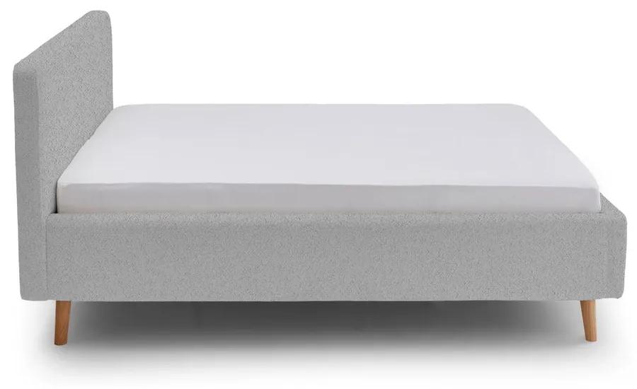 Šedá čalouněná dvoulůžková postel 140x200 cm Mattis - Meise Möbel