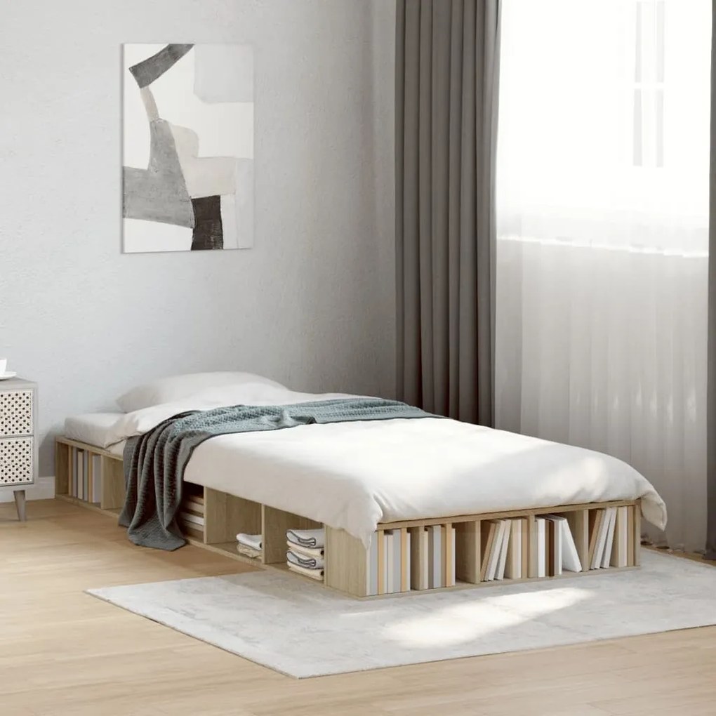 Rám postele dub sonoma 75 x 190 cm kompozitní dřevo 3280533