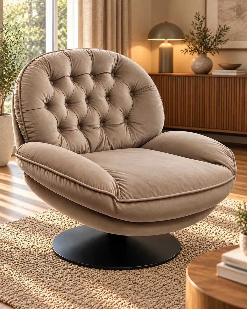LuxuryForm DESIGN Relaxační otočné křeslo LUNA - latte