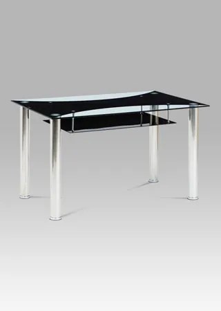 Autronic - Jídelní stůl 130x80x75 cm, sklo / chrom - HT-415 BK
