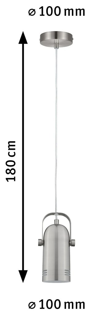 Paulmann 79768 Neordic Lavea, nastavitelné závěsné svítidlo k podpoře růstu rostlin 1xE27, kartáčovaná ocel, průměr 10cm