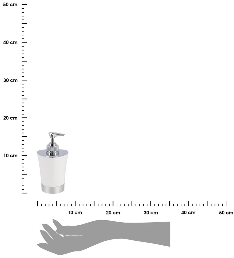 Dávkovač mýdla Cuesta, bílá/s chromovými prvky, 280 ml
