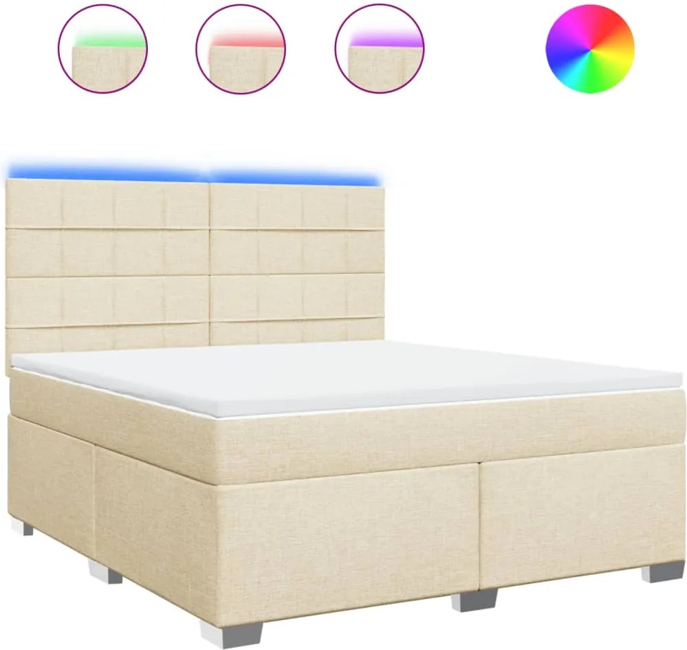 Box spring postel s matrací krémová 180x200 cm textil 3292872