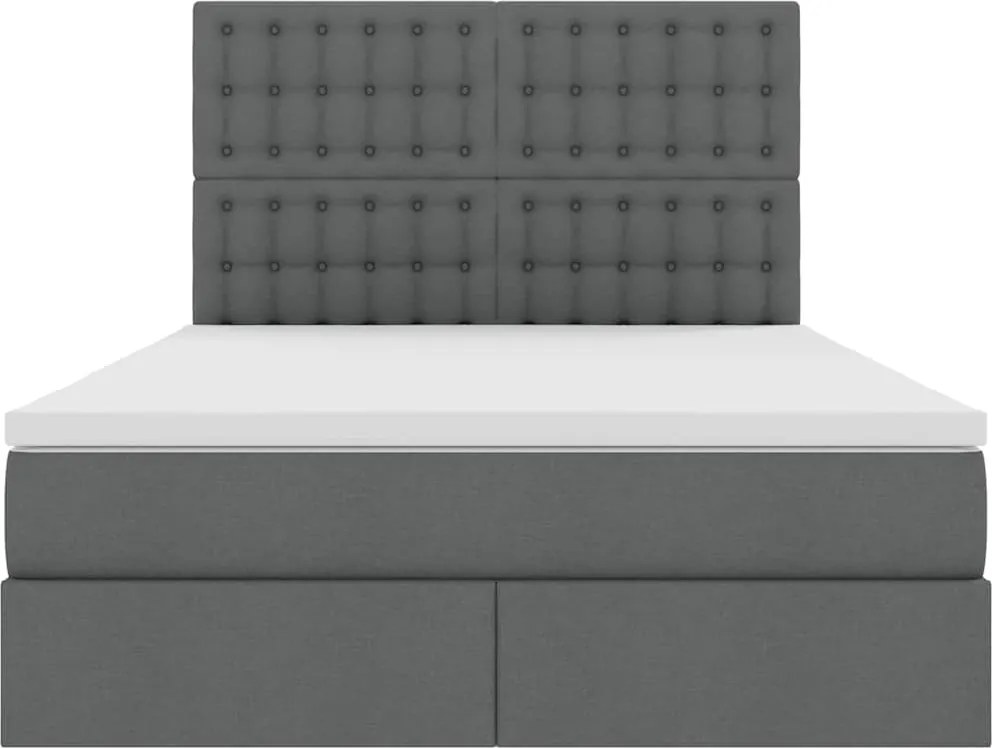 Postel s úložným prostorem a matrací Tmavě šedá 140 x 190 cm 3371905