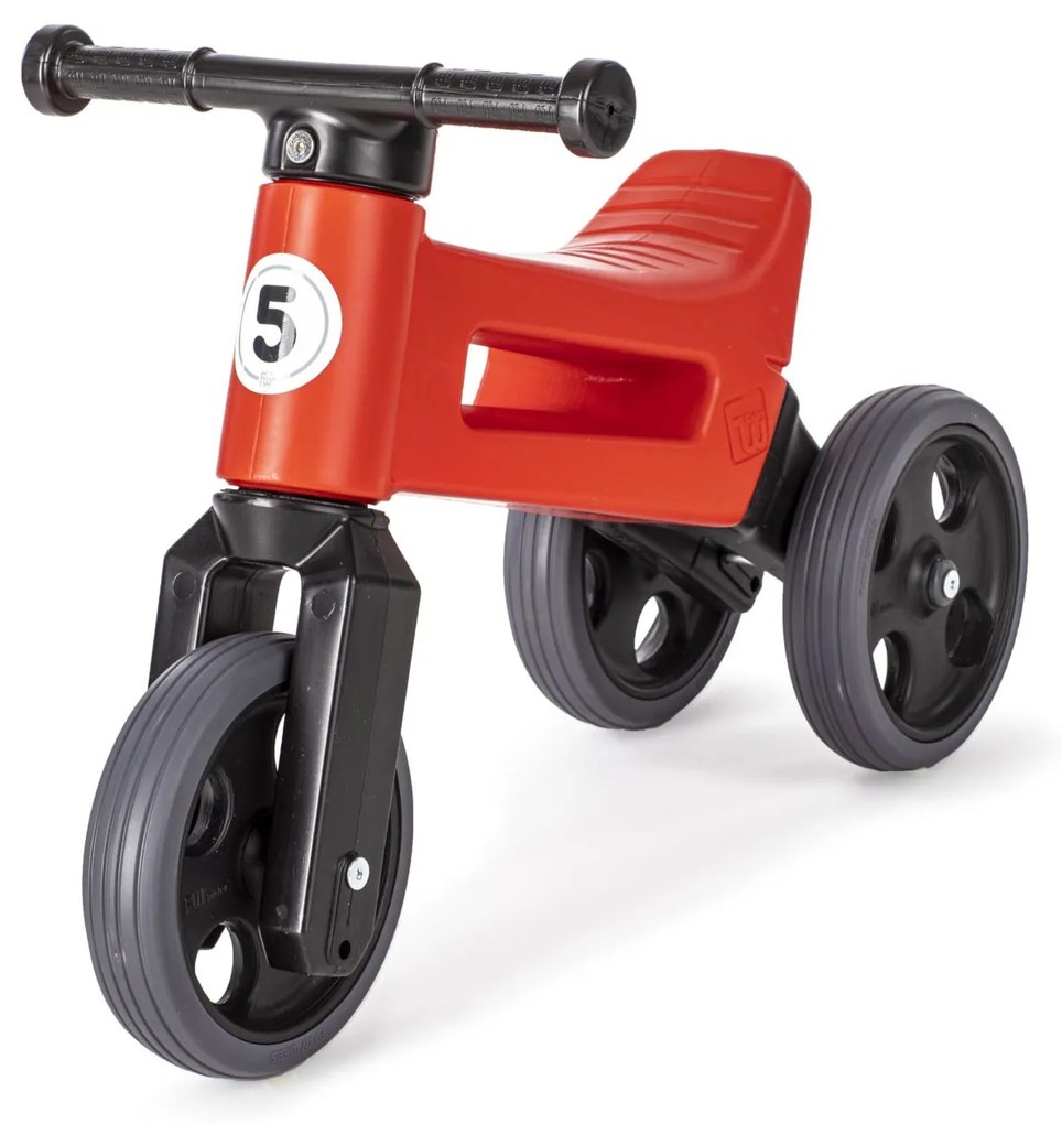 Odrážedlo funny wheels rider sport 2v1, výška sedla 28/30 cm nosnost 25 kg 18m+ v sáčku barva: červená