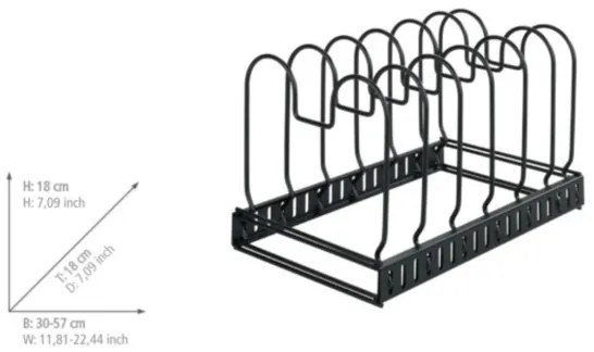 WENKO 53149100 - Držák poklic a pánví 18x18 cm černá
