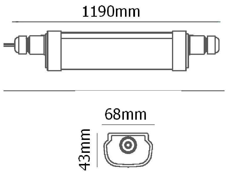T-LED 016222 Prachotěsné svítidlo TRIPROOF TR120 45W Studená bílá