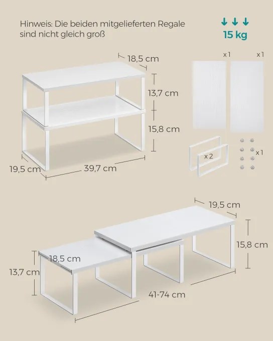 Set 4 kuchyňských polic KCS028W01