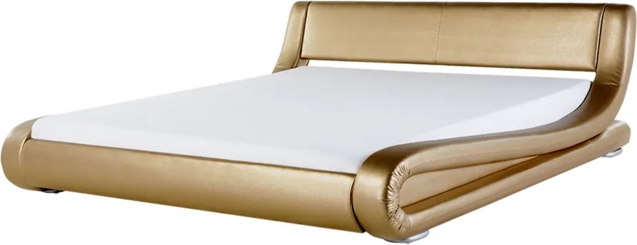Zlatá kožená postel 180x200 cm - AVIGNON