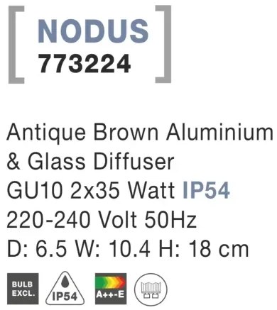 Venkovní zahradní svítidlo Nodus B 65 Hnědá