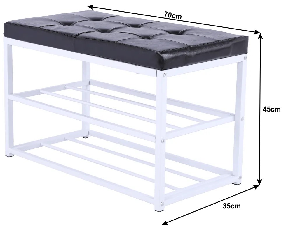 Kondela Lavice s botníkem, černá / bílá, LYROS