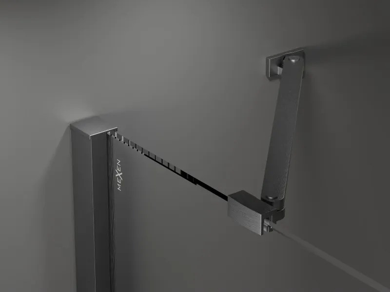Mexen Velar Duo, sprchový kout s posuvnými dveřmi 90 x 90 cm, 8mm sklo námraza, grafit broušený, 871-090-090-32-66