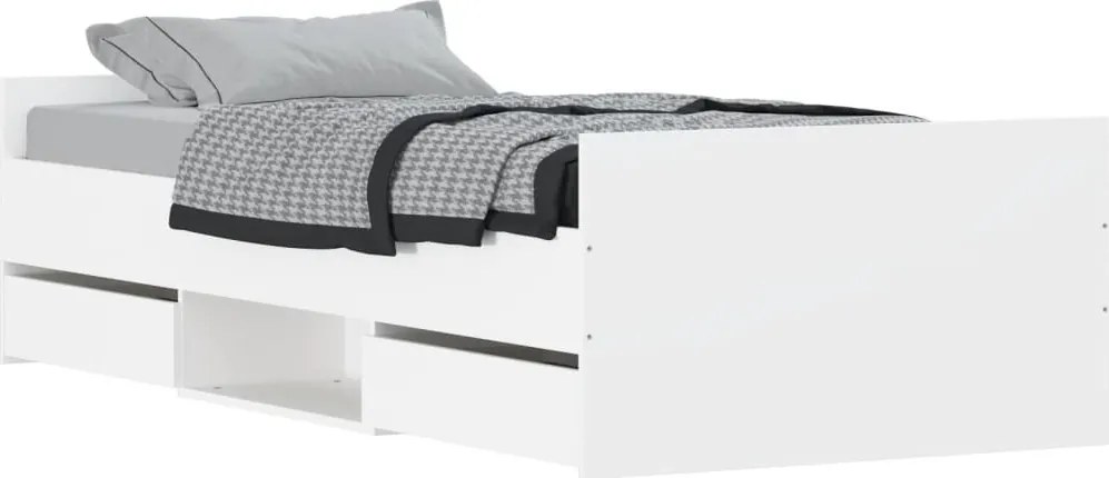 vidaXL Rám postele s hlavovým a nožním čelem 90 x 200 cm [3203803] Barva: šedá sonoma
