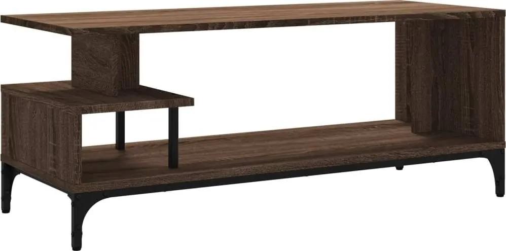 vidaXL TV stolek 102 x 40 x 41 cm kompozitní dřevo a ocel [842415] Barva: kouřový dub