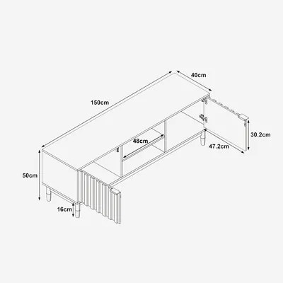 TV stolek s drážkováním TURRO
