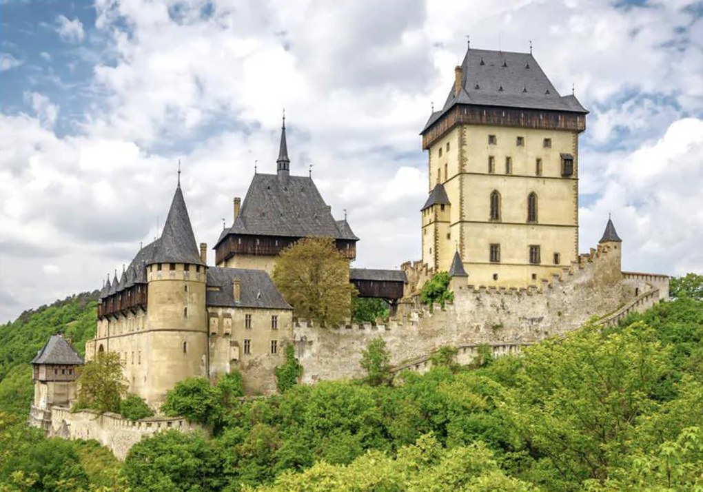 DINO Puzzle Hrad Karlštejn foto 500 dílků 47x33cm skládačka v krabici dn502406