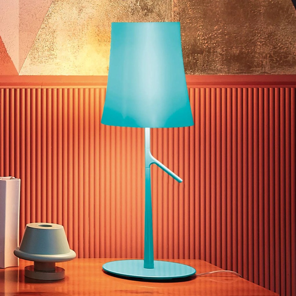 Foscarini Birdie LED grande stolní lampa akvamarín