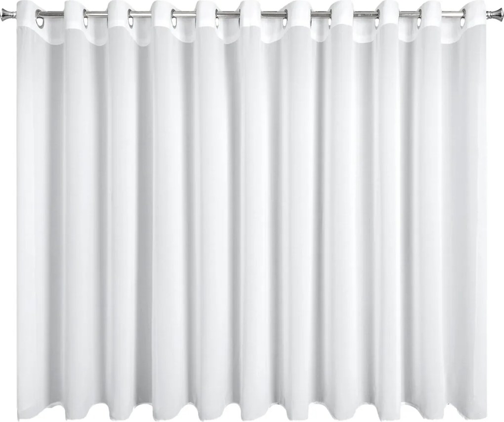 ZÁCLONA NA KROUŽCÍCH DEBRA 400X160 CM BÍLÁ