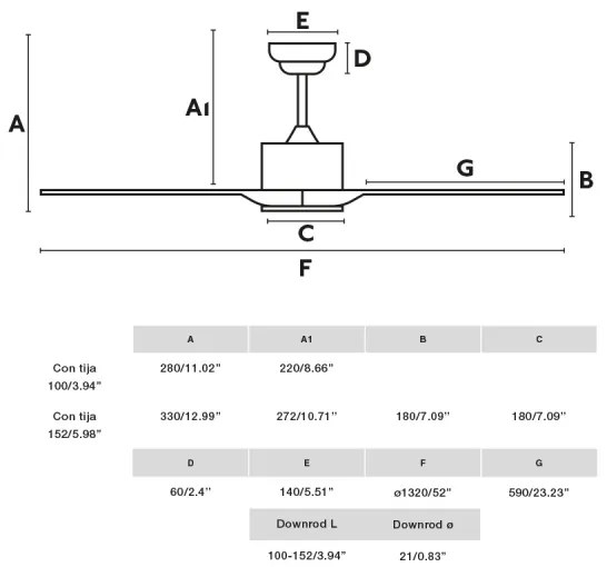FARO 33750DCWT-Stropní ventilátor LUZON L bílá pr. 132 cm WT + dálkové ovládání