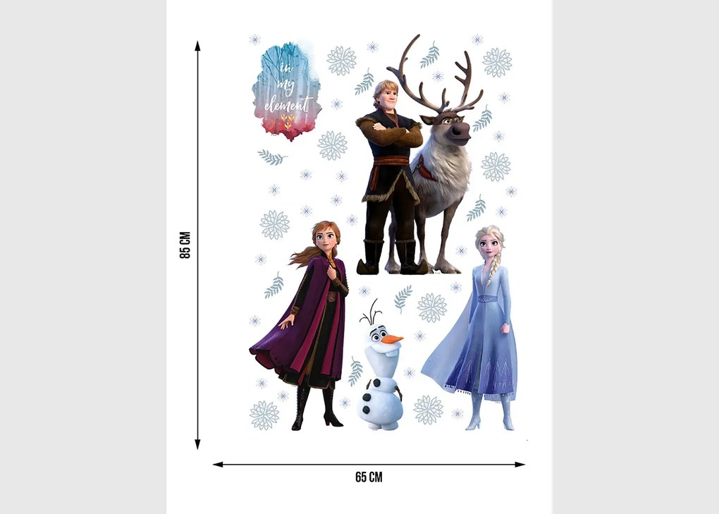 Dětská samolepka na zeď Disney Frozen – studená zima | 65 x 85 cm | DDK2316