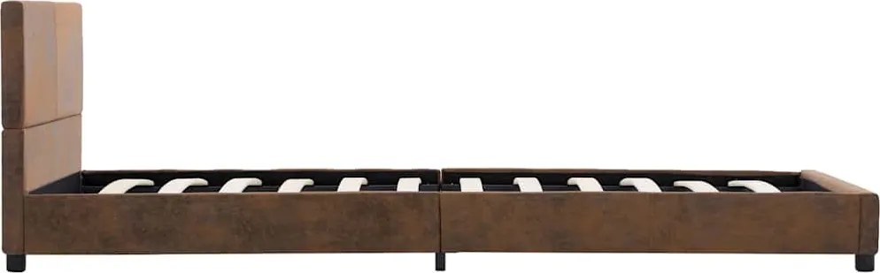 Rám postele hnědý umělá broušená kůže 100 x 200 cm 284781