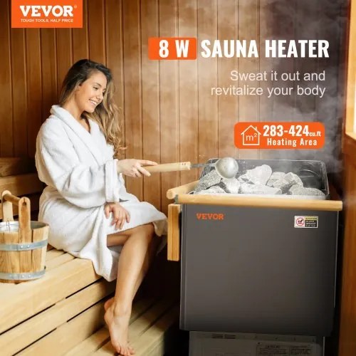 8 kW elektrický saunový topný kamna Digitální ovladač pro domácí lázně 8-12 m³