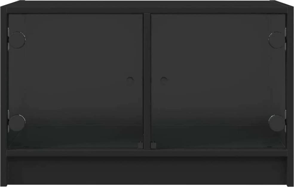 vidaXL TV skříňka se skleněnými dvířky 68x37x42 cm [836358] Barva: kouřový dub