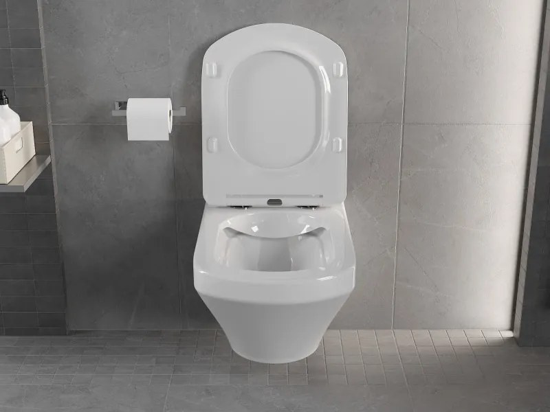 Mexen Vito, závěsné WC Rimless 54,5 x 37 cm s pomalu padajícím sedátkem z duroplastu, bílá, 30174000