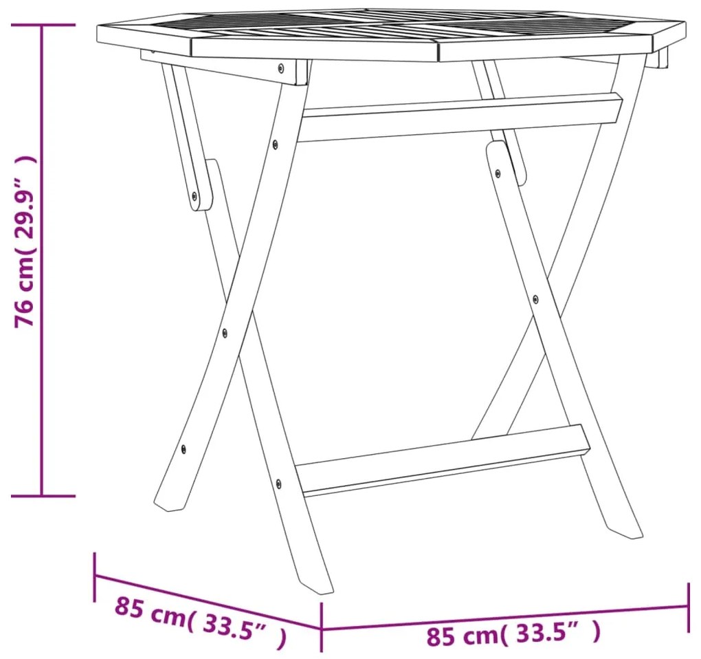 vidaXL Marketos Skládací zahradní stůl 85 x 85 x 76 cm masivní teakové dřevo