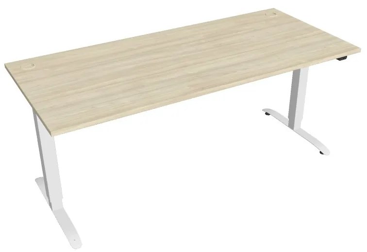 Elektr. nastavitelný stůl 180x80 - HOBIS MOTION  MS 2 1800 Dekor stolové desky: akát, Barva kovové podnože: bílá