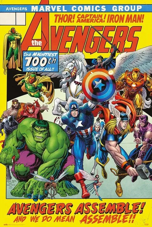 Plakát, Obraz - Avengers - 100th Issue, (61 x 91.5 cm)